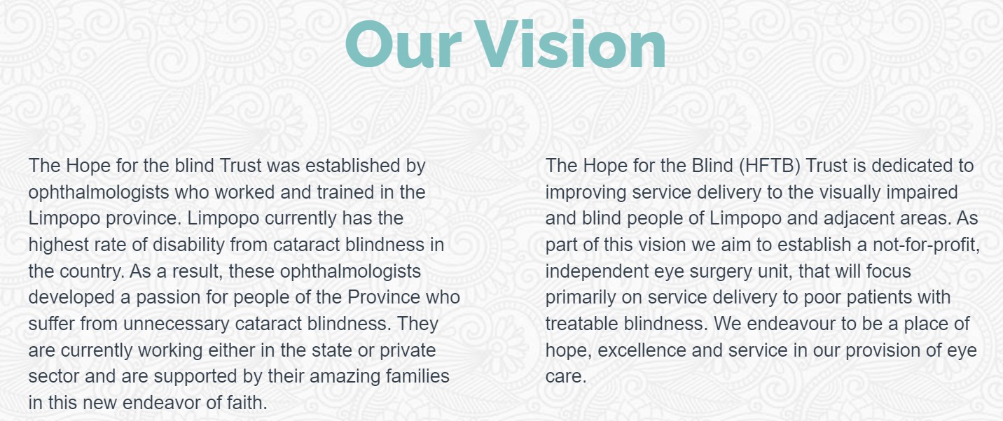 Hope for the Blind - Marcus Med